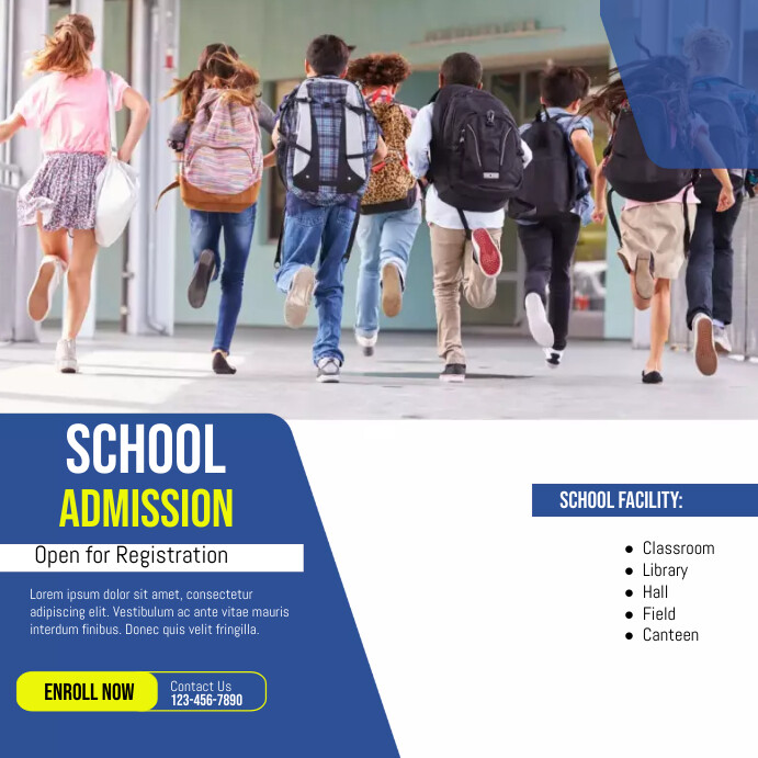 School Admission Template | PosterMyWall