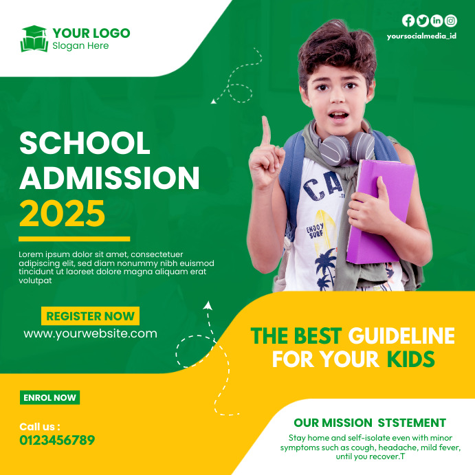 School Admission Template | PosterMyWall