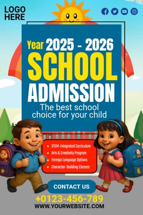 School Admission Template | PosterMyWall