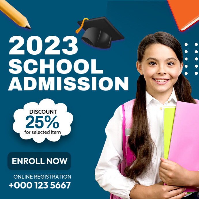School Admission Enrollment Template | PosterMyWall