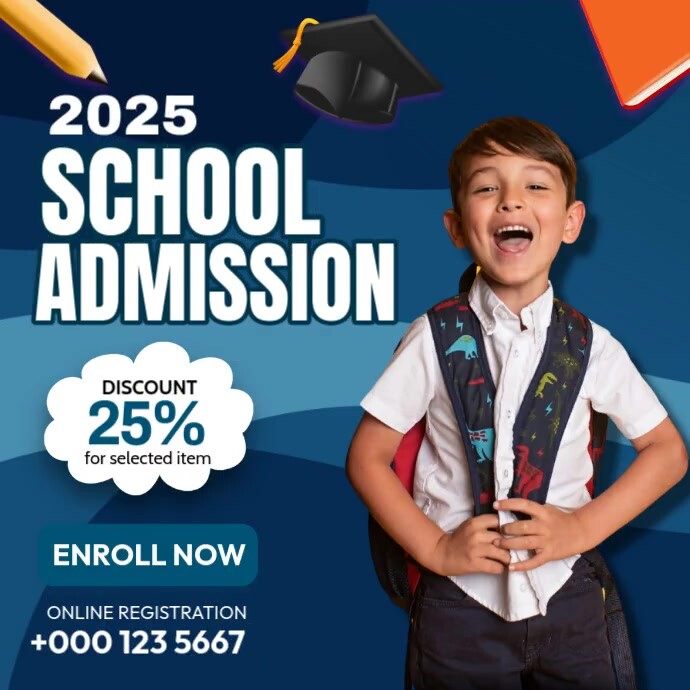 School Admission Enrollment Template | PosterMyWall