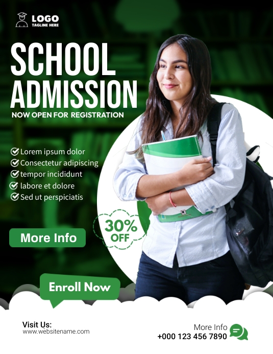 School Admission Enrollment Template | PosterMyWall