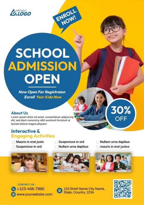 School Admission Flyer Template | PosterMyWall