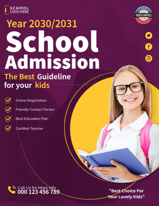 School Admission Flyers Template | PosterMyWall
