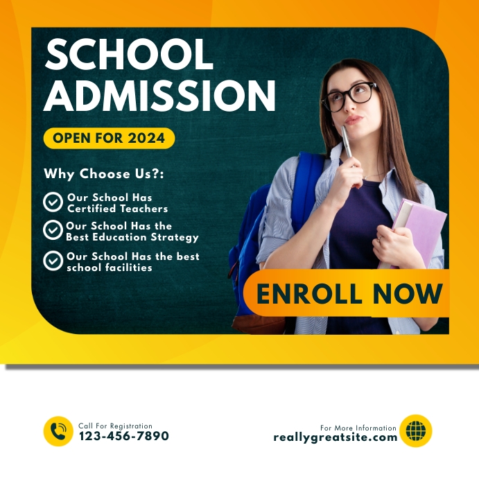 SCHOOL ADMISSION FLYERS TEMPLATE | PosterMyWall