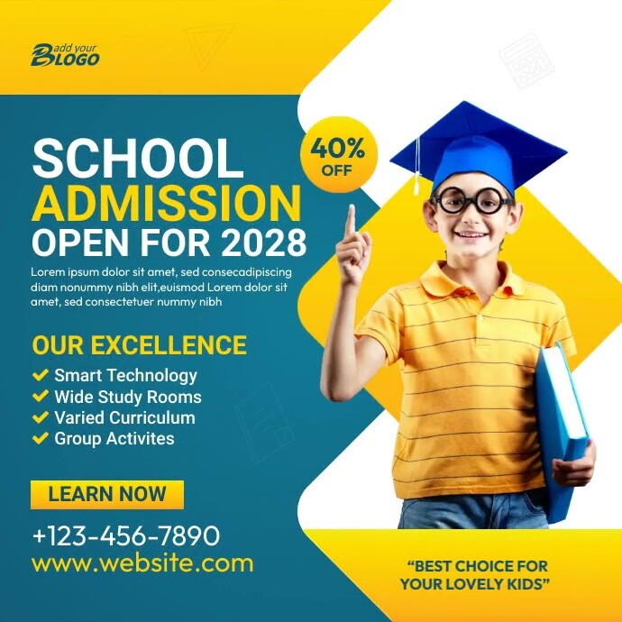 School Admission Instagram Post Template | PosterMyWall