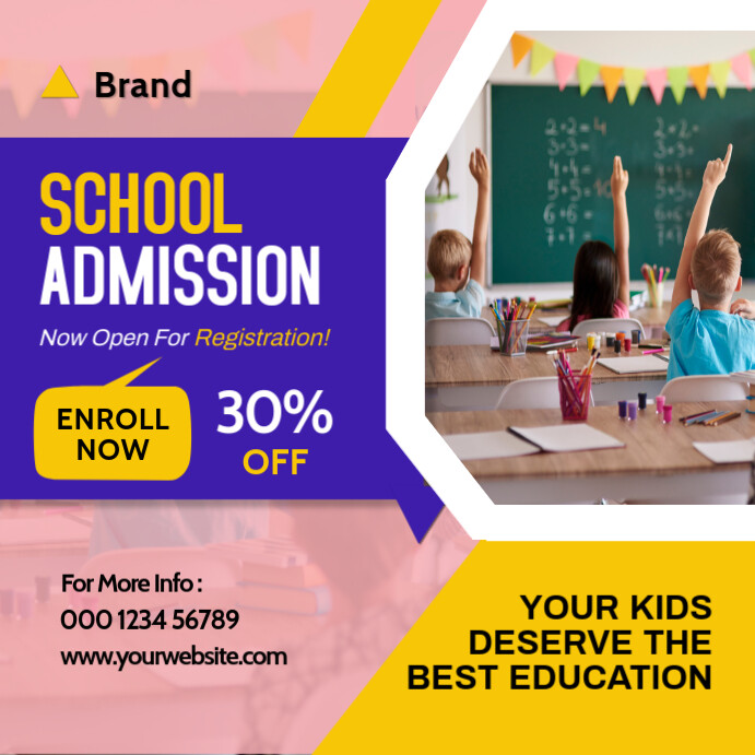 School Admission Instagram Post Template | PosterMyWall