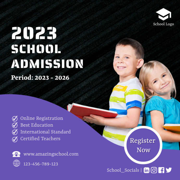 School Admission Instagram Post Template | PosterMyWall