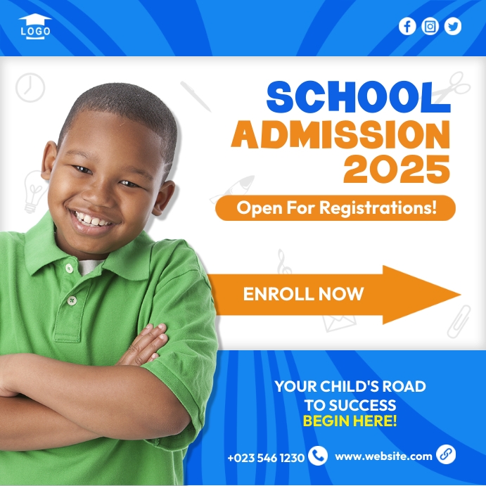 School Admission Layout Template | PosterMyWall