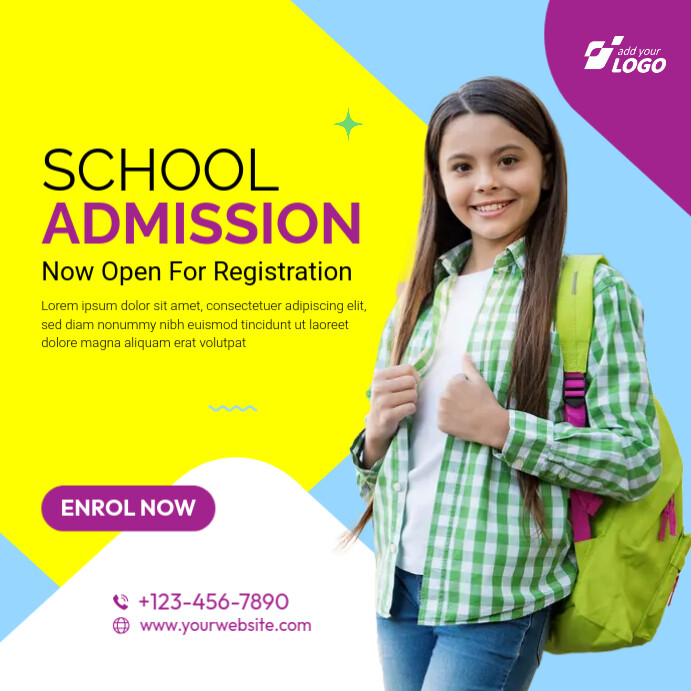 Plantilla de School Admission Open Ad Template | PosterMyWall