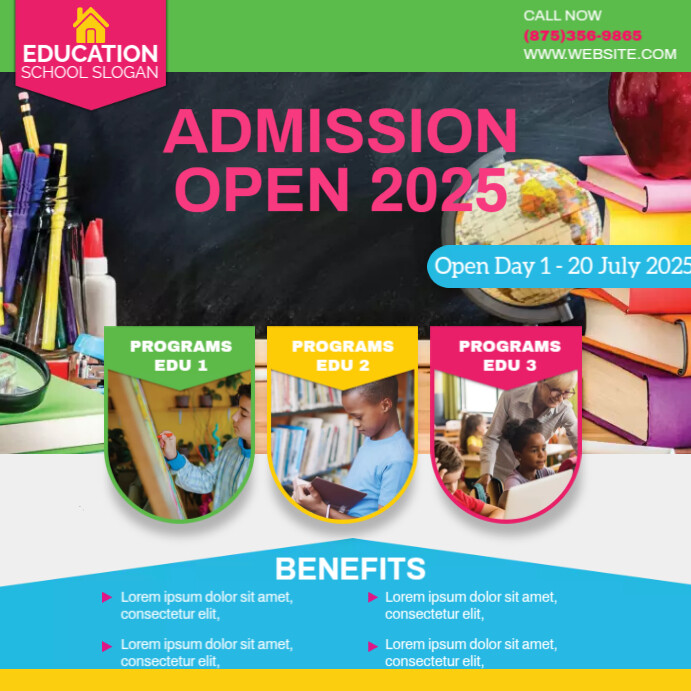 Plantilla de School Admission Open | PosterMyWall