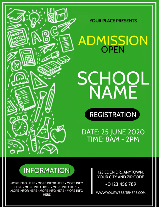 SCHOOL ADMISSION OPEN Flyer template | PosterMyWall