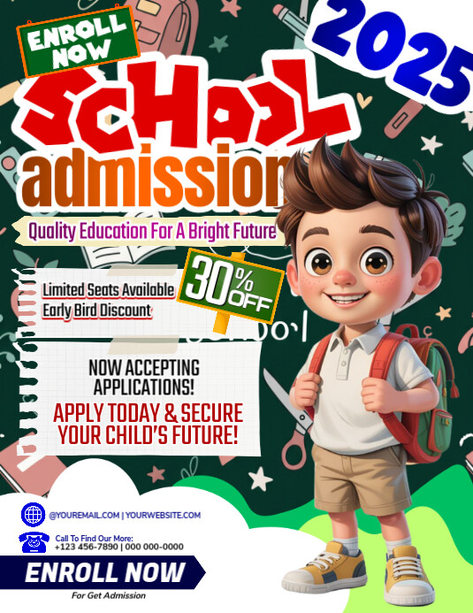 School Admission Open for 2025 Template | PosterMyWall