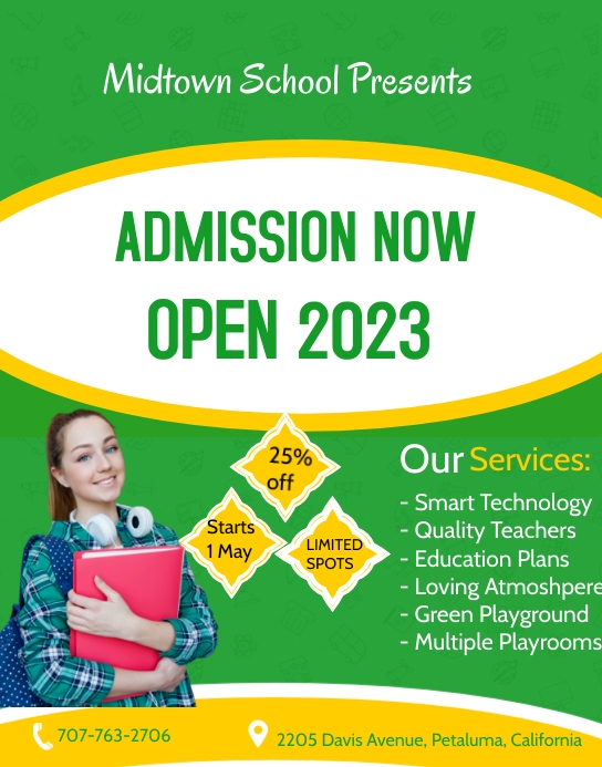 Copy of school admission open poster template | PosterMyWall