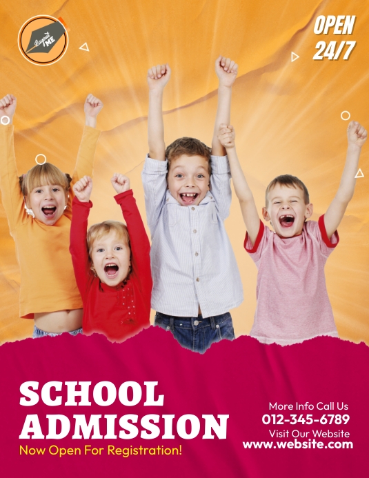 School Admission Open Registration Template | PosterMyWall