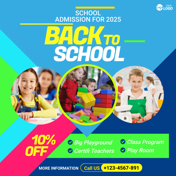 School Admission Post Template | PosterMyWall