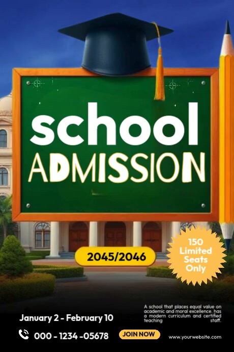 School Admission Poster Template | PosterMyWall