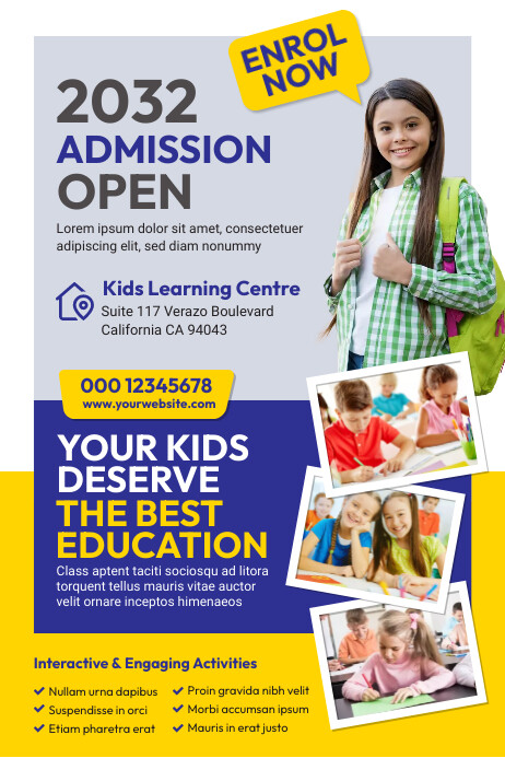 School Admission Poster Template | PosterMyWall