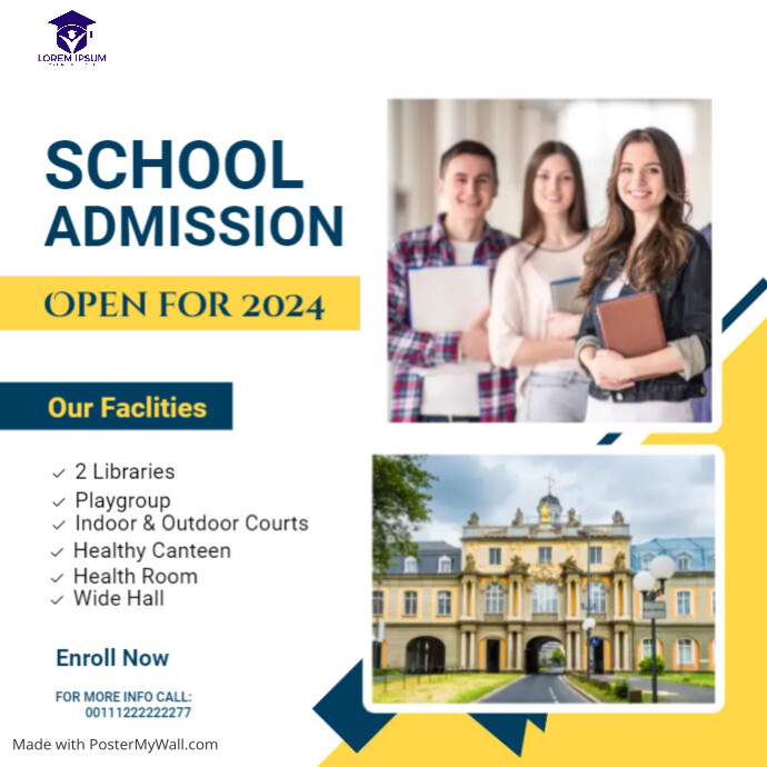 School Admission Poster Template | PosterMyWall