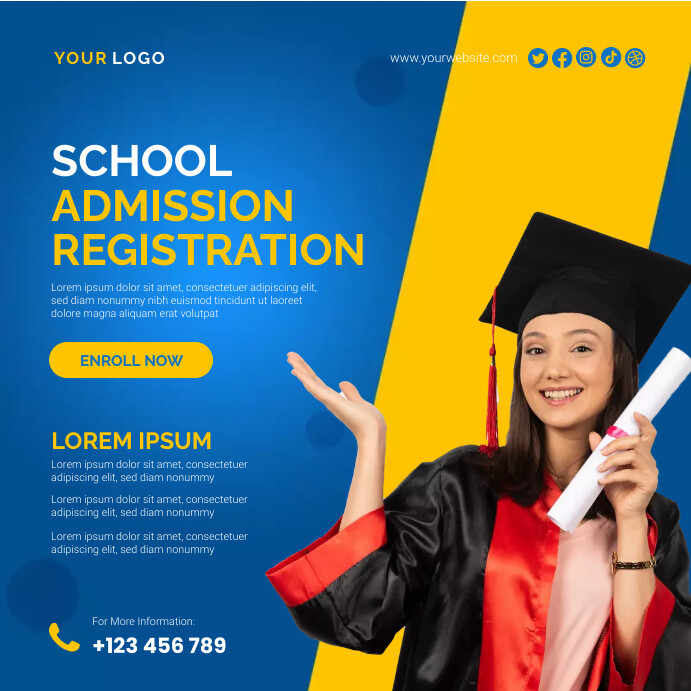 School Admission Poster Template | PosterMyWall
