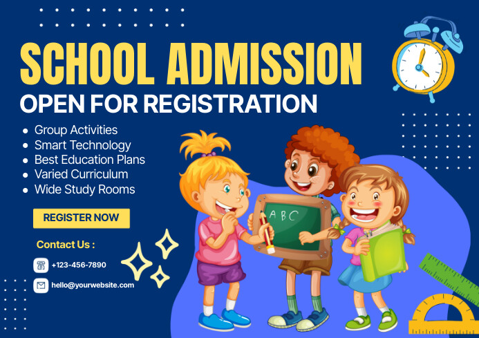 School Admission Registration Template | PosterMyWall