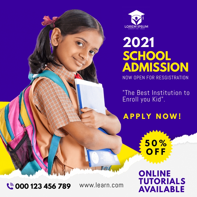 School admission social media post template | PosterMyWall