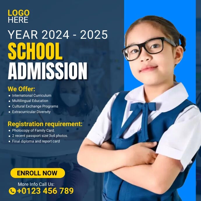 School Admission Template Ads | PosterMyWall