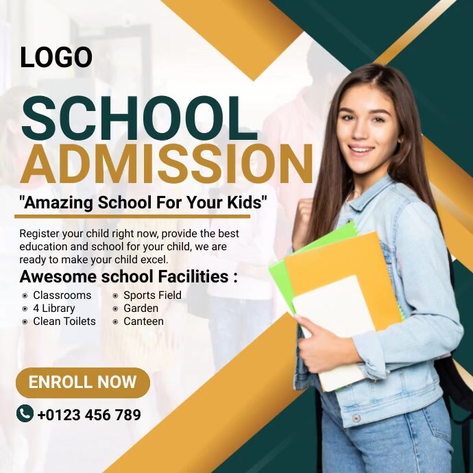 School Admission Template Ads | PosterMyWall