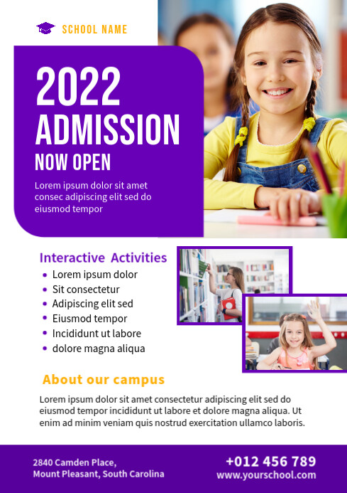 School Admission Template Design | PosterMyWall