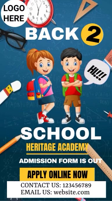 School admission video template | PosterMyWall