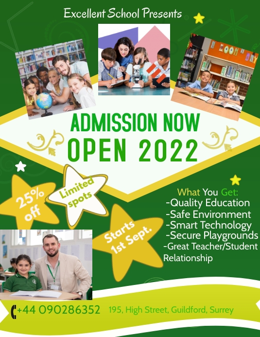 School admissions open template | PosterMyWall