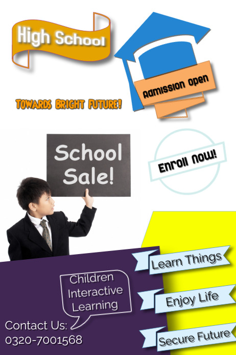 School Admissions Poster Template | PosterMyWall