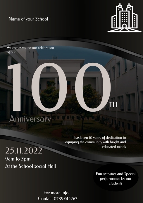 School anniversary flyer Template | PosterMyWall