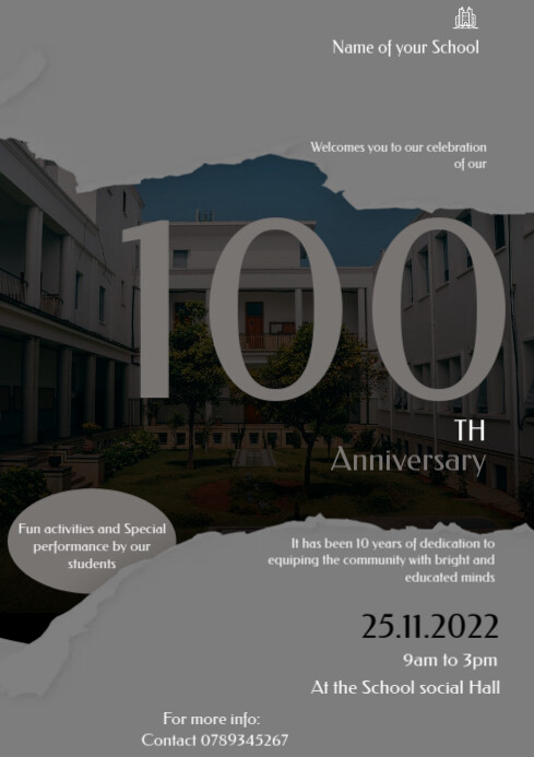 Copy of School anniversary template | PosterMyWall