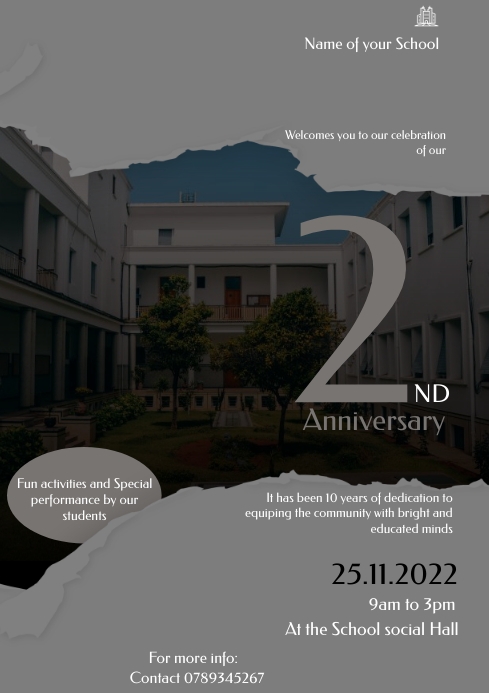 School anniversary template | PosterMyWall