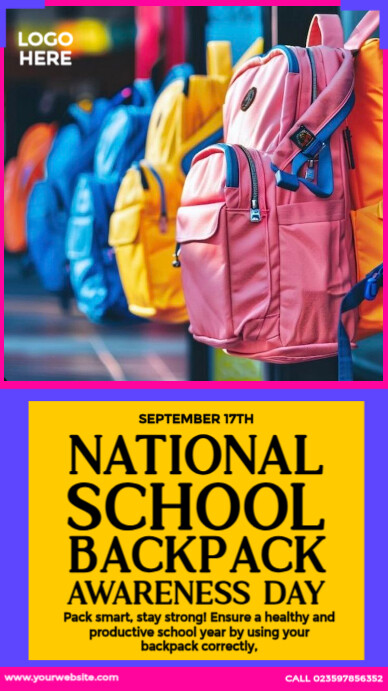 Copy of School Backpack Awareness Day | PosterMyWall
