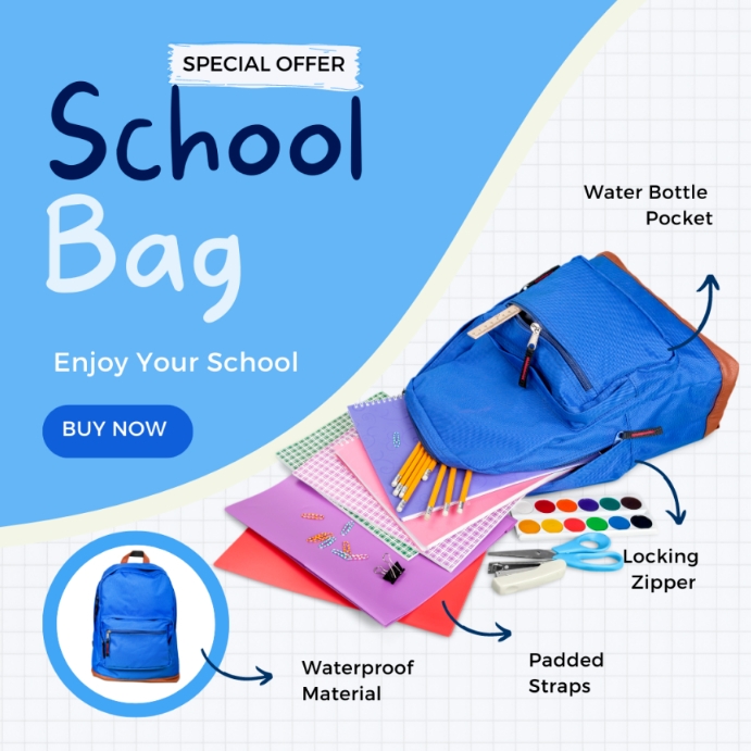 Copy of School bag banner | PosterMyWall