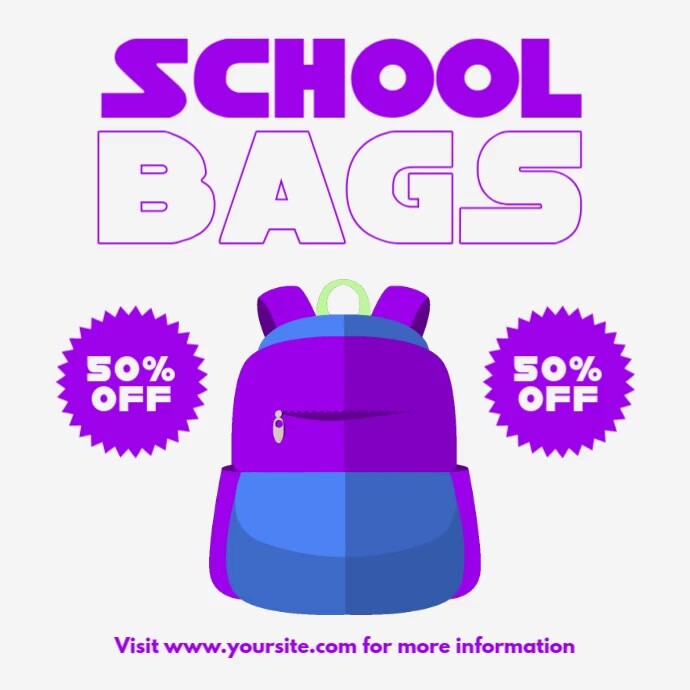 Copy of School Bags - IG Square Video Ad | PosterMyWall