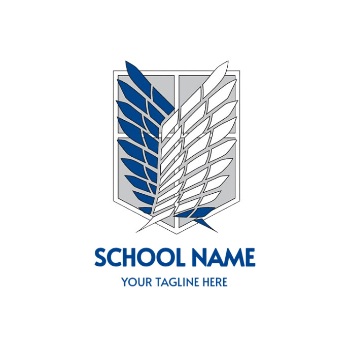 School Batch Logo Design | New Blue School Batch Logo Template ...