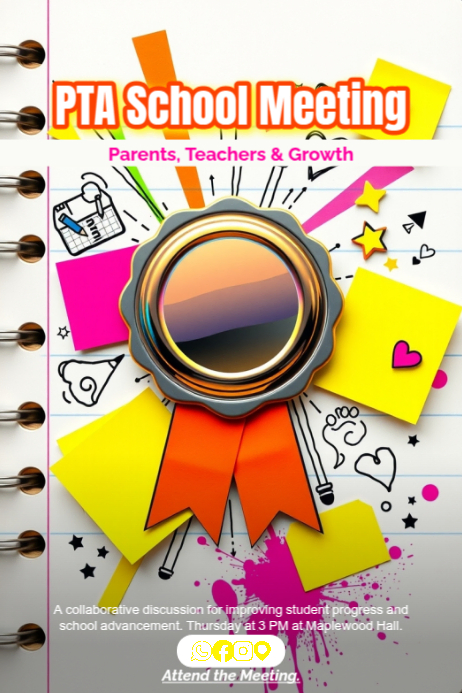 School Bright Connect – PTA Meeting Poster Templat | PosterMyWall