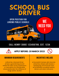 School Bus Driver Hiring Needed Wanted Poster Template | PosterMyWall