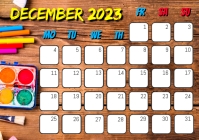 School Calendar Planner December 2022 Printab Template | PosterMyWall