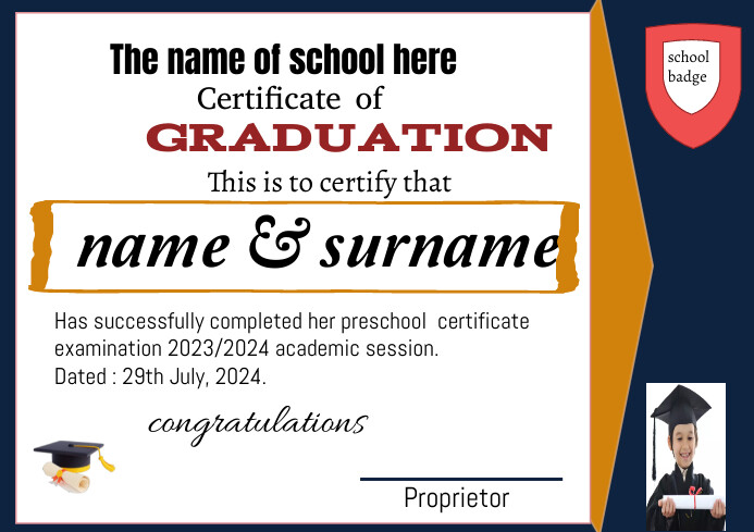School certificate Template | PosterMyWall