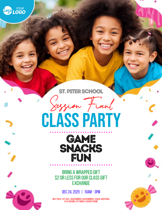 School Class Party Flyer Template | PosterMyWall