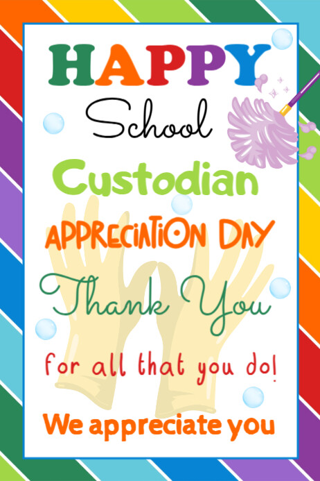 School Custodian Day Gift, Template | PosterMyWall