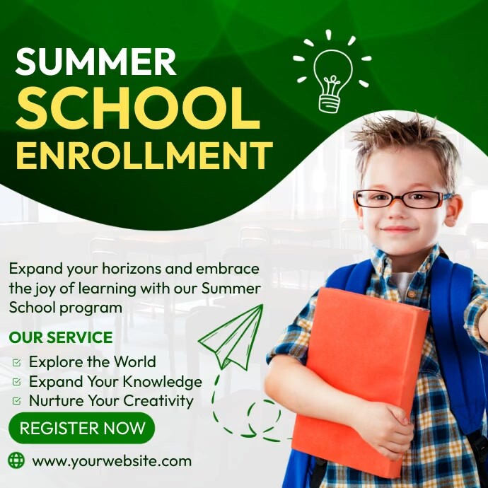 School Enrollment Ads Template | PosterMyWall
