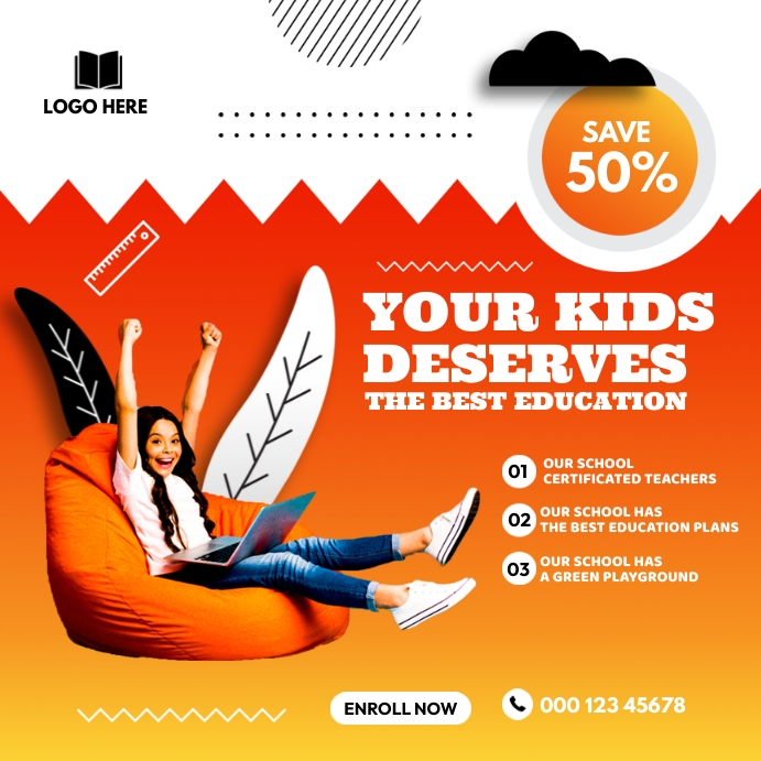 School Enrollment Ads Template | PosterMyWall