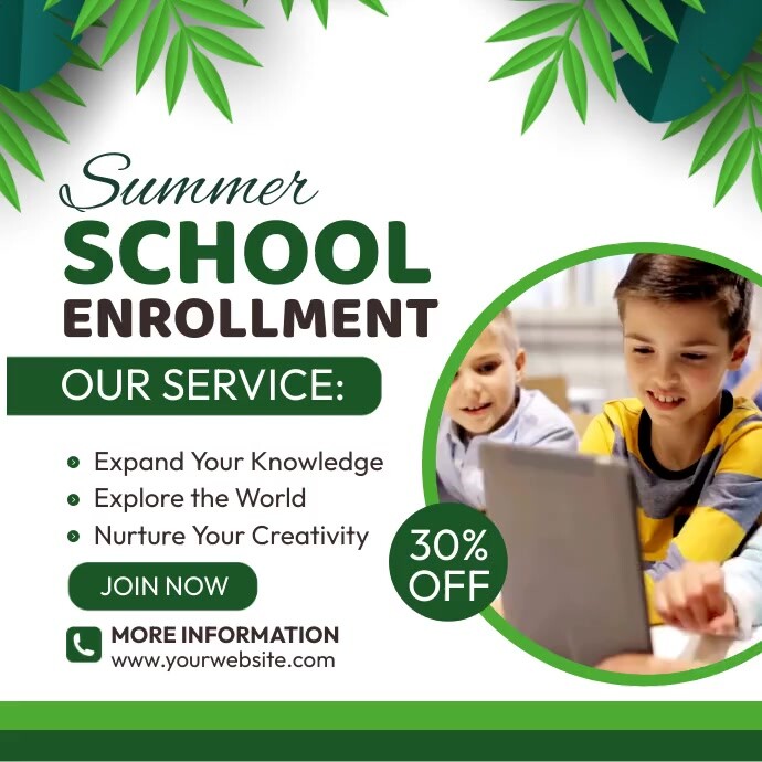 School Enrollment Template | PosterMyWall