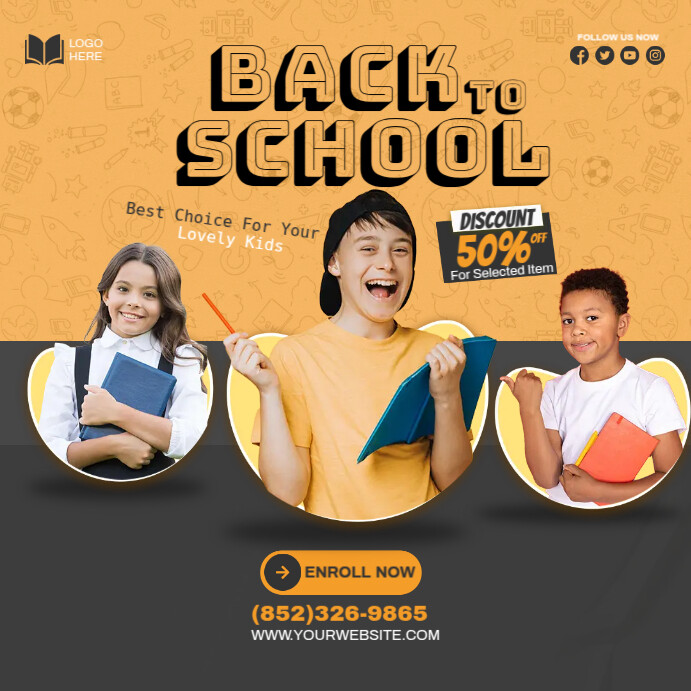 School Enrollment Discount Template | PosterMyWall