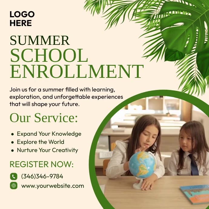 School Enrollment Event Template | PosterMyWall
